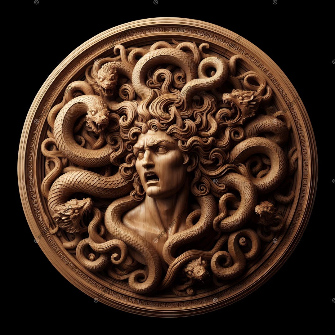 Medusa 3D Illusion Laser Engraving File Mythical Gorgon Wall Art for ...