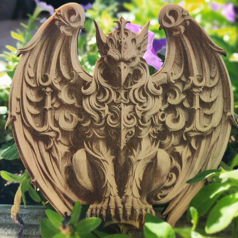 Terrifying Gargoyle Laser Engraving Design Gothic Horror Design for ...