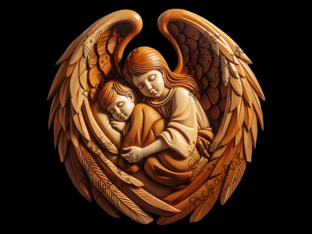 Laser Engraving File | Guardian Angel 3D Illusion Digital Download PNG ...