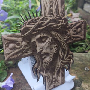 Crucifixion 3D Illusion Laser Engraving File: Christ Cross Design ...