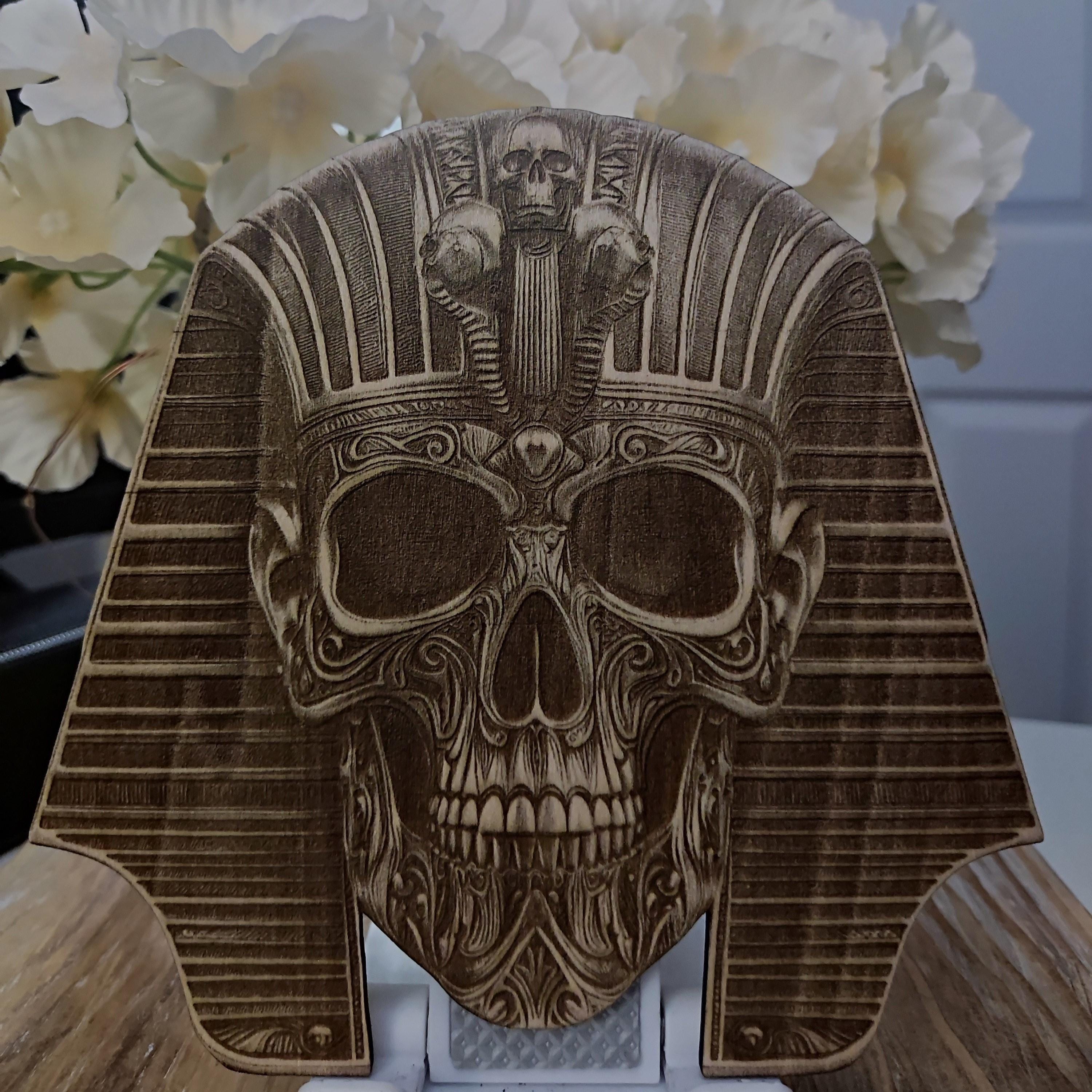 Egyptian Skull 3D Illusion Laser Engraving Design Pharaohs Curse ...