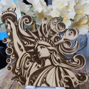 Statue of Liberty 3D Illusion Laser Engraving File –abstract ...