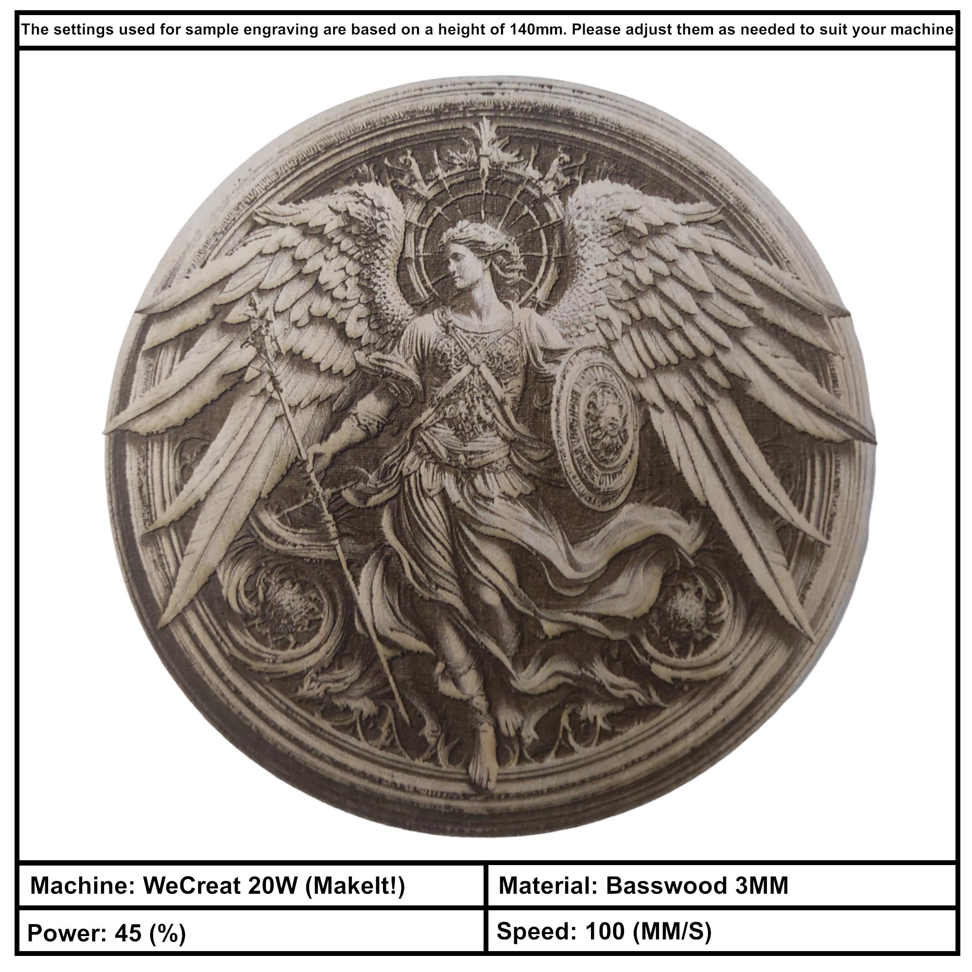 Archangel Michael 3D Illusion Laser Engraving File (digital Download ...