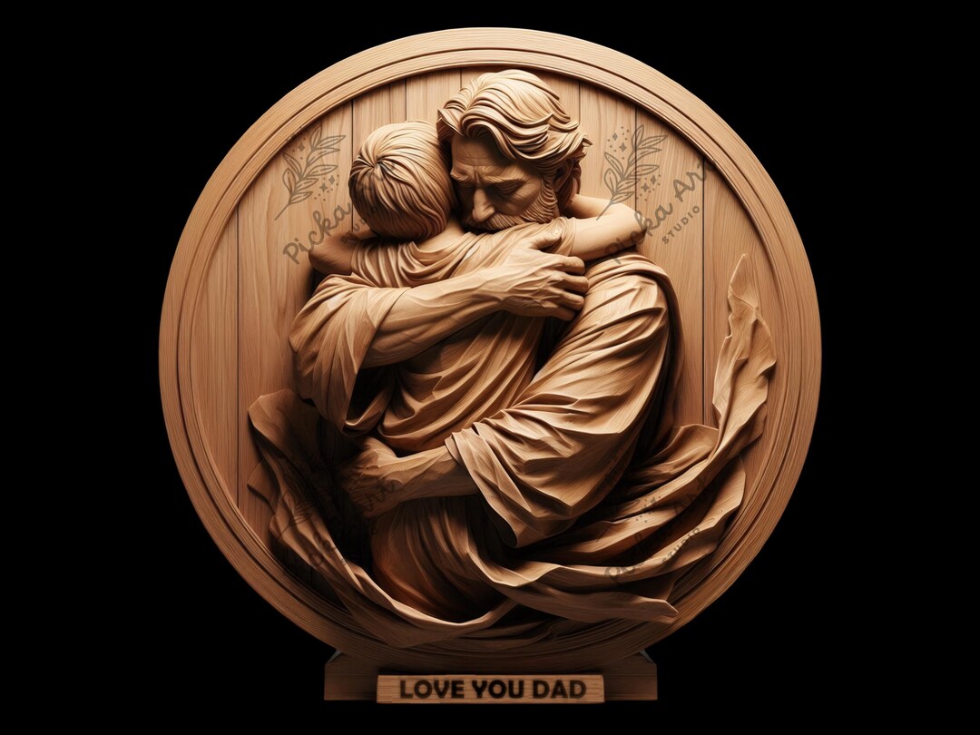 Father's Day 3D Illusion Laser Engraving File: Heartfelt Gift (digital ...