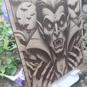 Stylized Vampire 3D Illusion Laser Engraving File | Dracula With Moon ...