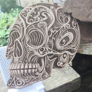 Abstract Skull 3D Illusion Laser Engraving File | Unique Artistic Skull ...