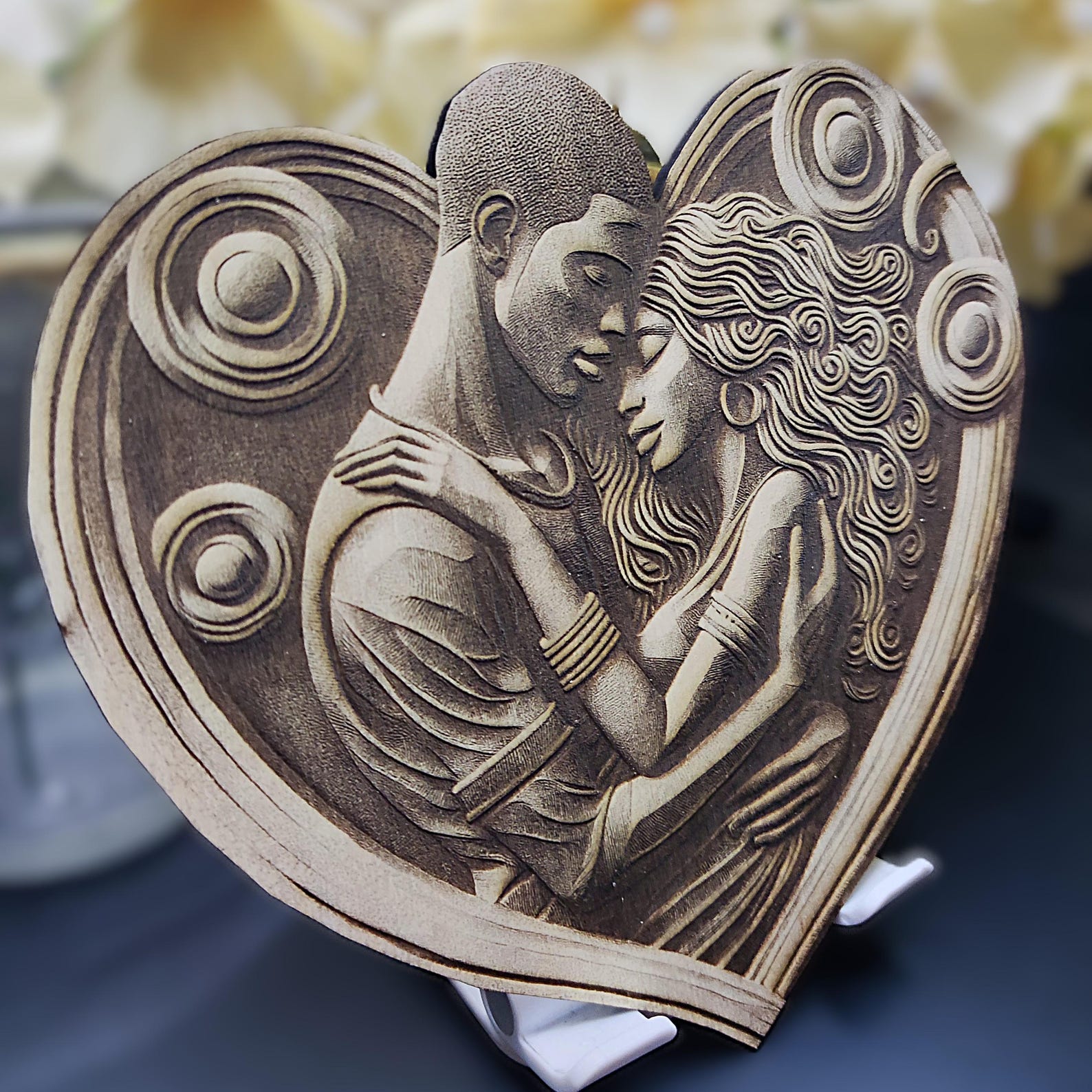 Romantic Couples Laser Engraving File: Valentine's Day Wedding Portrait ...