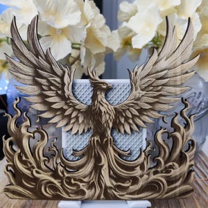 Phoenix 3D Illusion Laser Engraving File: Rebirth Symbol (digital ...
