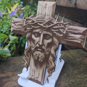 Jesus on Cross 3D Illusion Laser Engraving File (digital Download) - Etsy