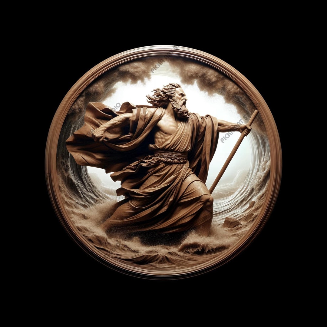 Moses Miracle 3D Illusion Laser Engraving File parting the Red Sea ...