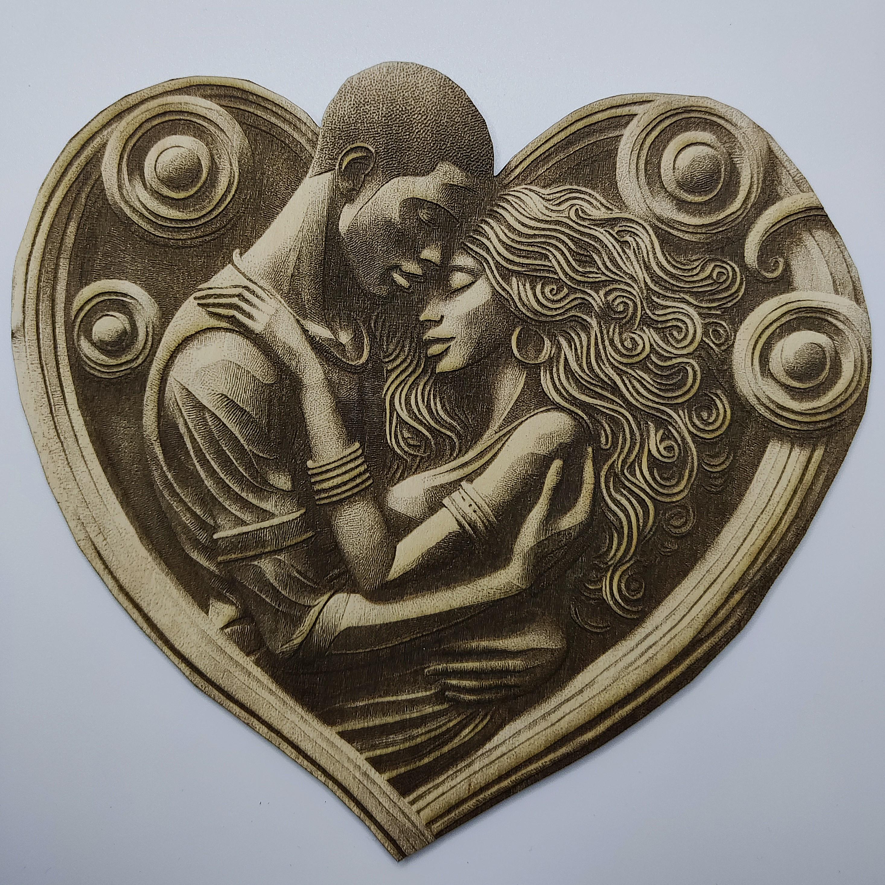 Romantic Couples Laser Engraving File: Valentine's Day Wedding Portrait ...