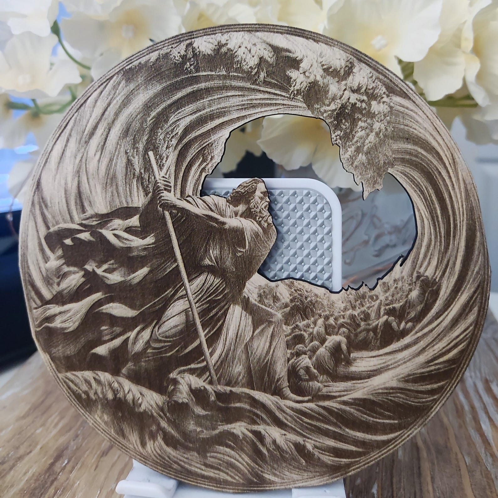 Moses Parting Red Sea Laser Engraving File: Biblical Decor (lightburn ...