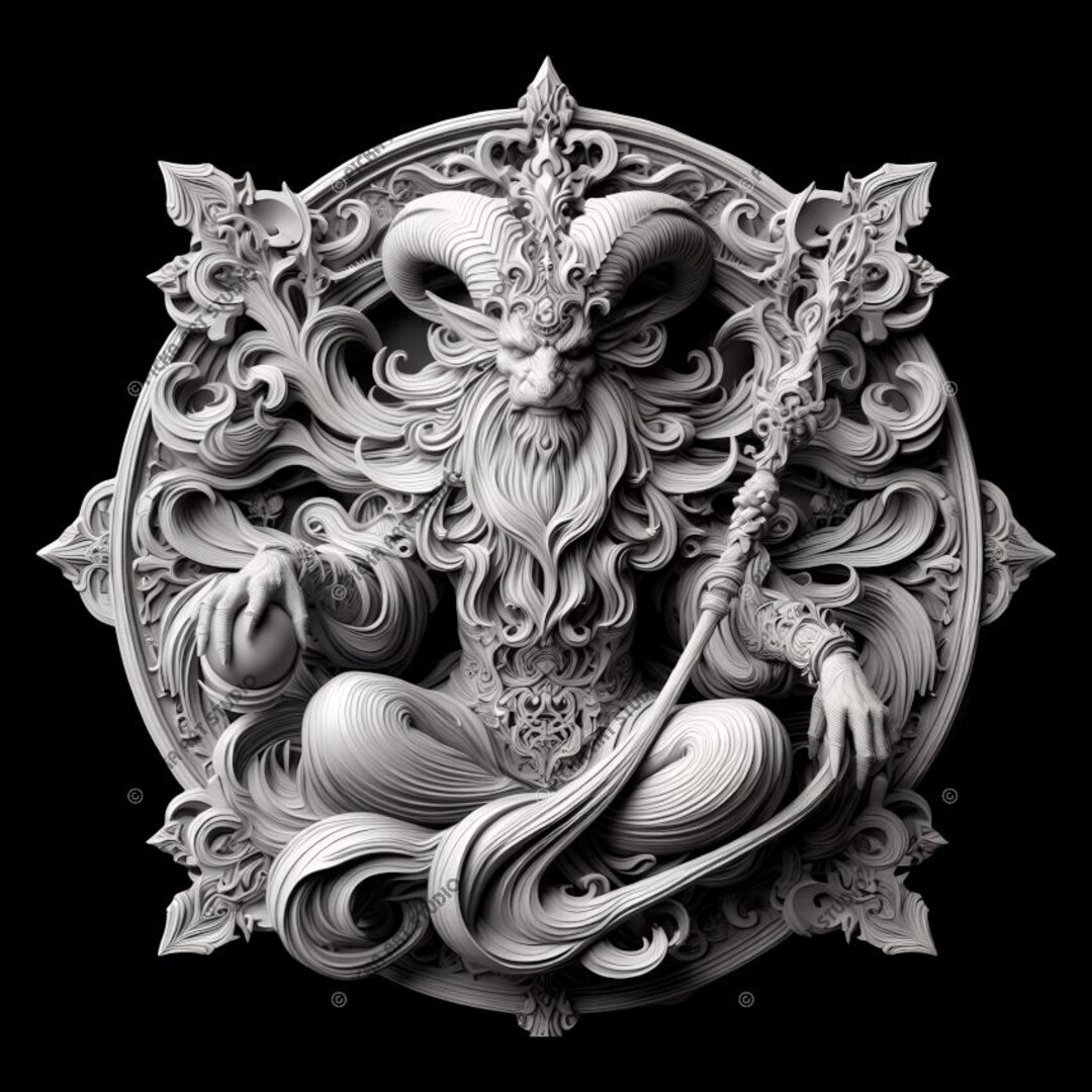 Mythical Genie Laser Engraving Design Intricate Spirit Design for ...