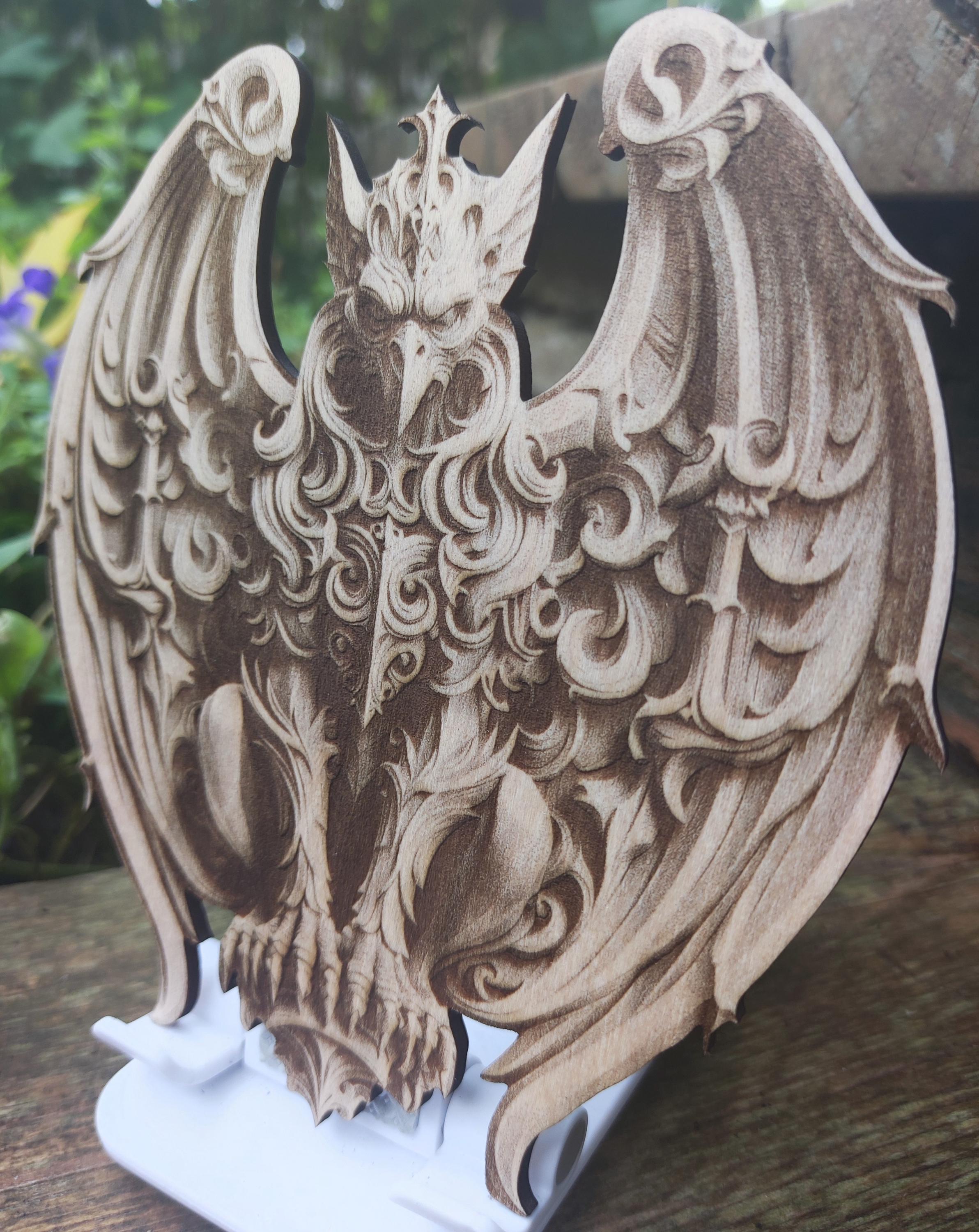 Gargoyle 3D Illusion Laser Engraving File: Gothic Guardian Artwork ...