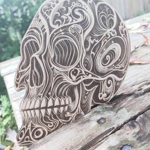 Abstract Skull 3D Illusion Laser Engraving File | Unique Artistic Skull ...