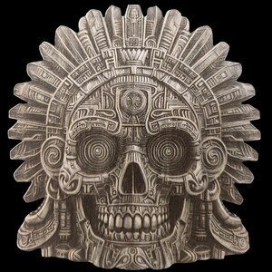 Aztec Skull 3D Illusion Laser Engraving File: Tribal Mask Art (digital ...