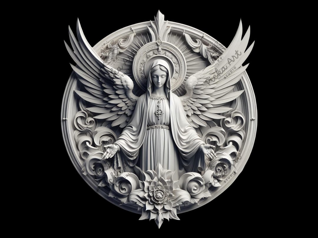 Virgin Mary Laser Engraving File: 3D Illusion Artwork (lightburn Ready ...