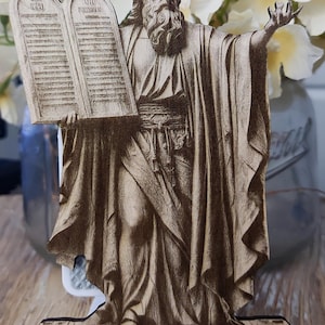 Moses 3D Illusion Laser Engraving File Presenting Ten Commandments ...