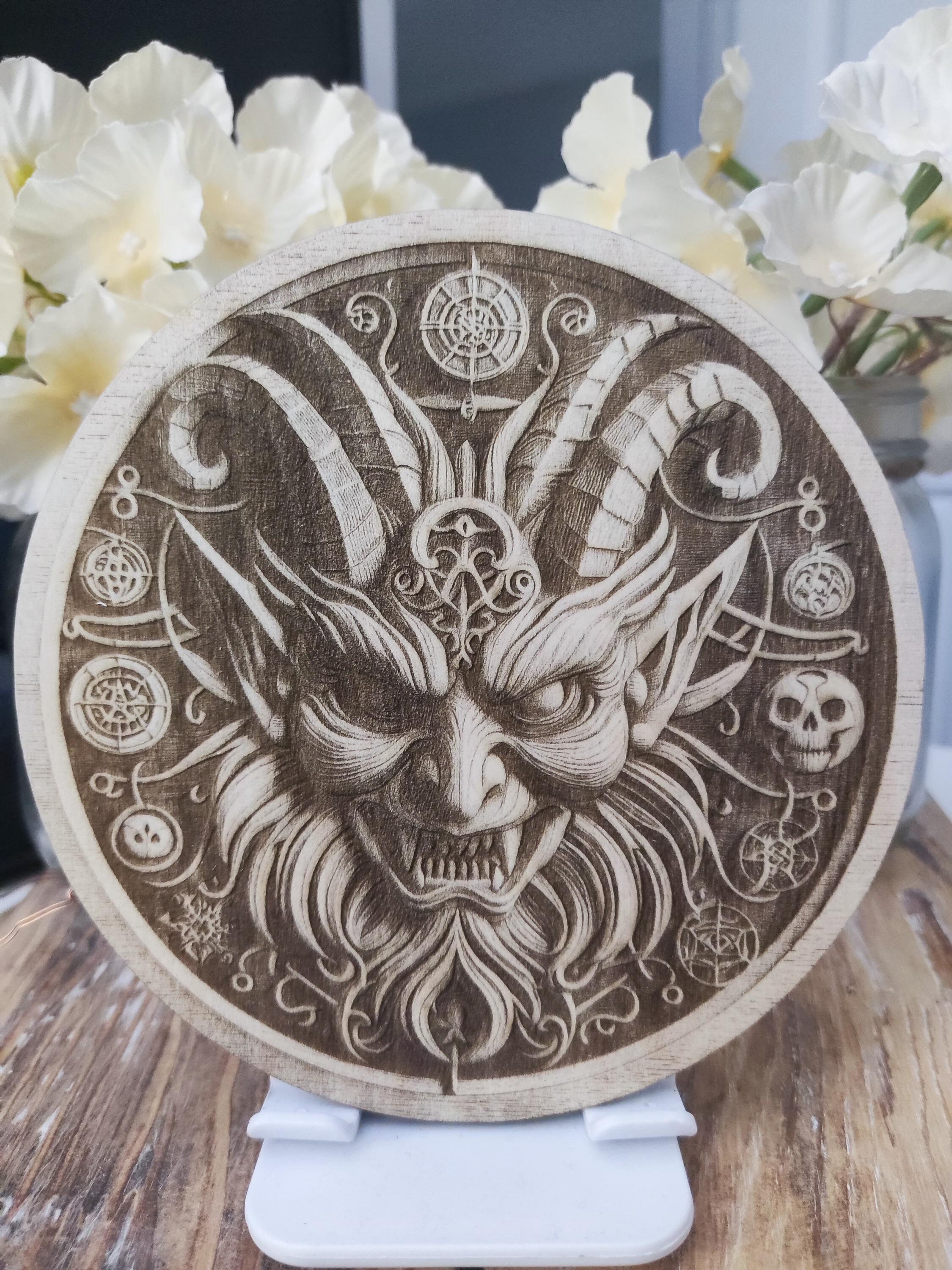 Symbolic Demon Laser Engraving Design/cut Files, 3D Illusion Demon Face ...