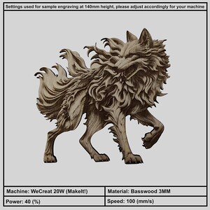 Wild Wolf 3D Illusion Laser Engraving File | Lightburn Ready Wildlife ...