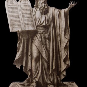 Moses 3D Illusion Laser Engraving File Presenting Ten Commandments ...