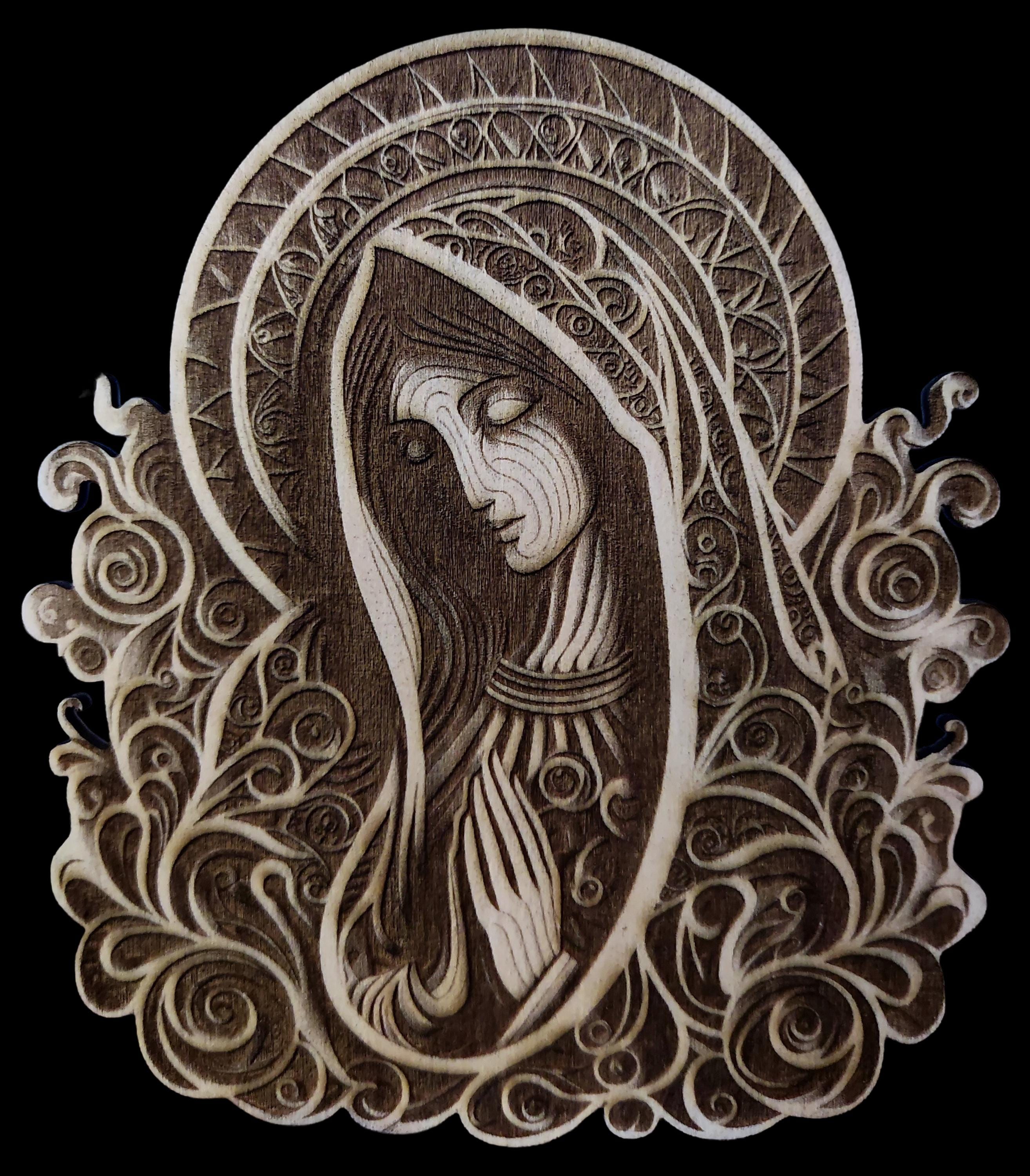 Virgin Mary Laser Engraving File: 3D Illusion Christian Art (digital ...
