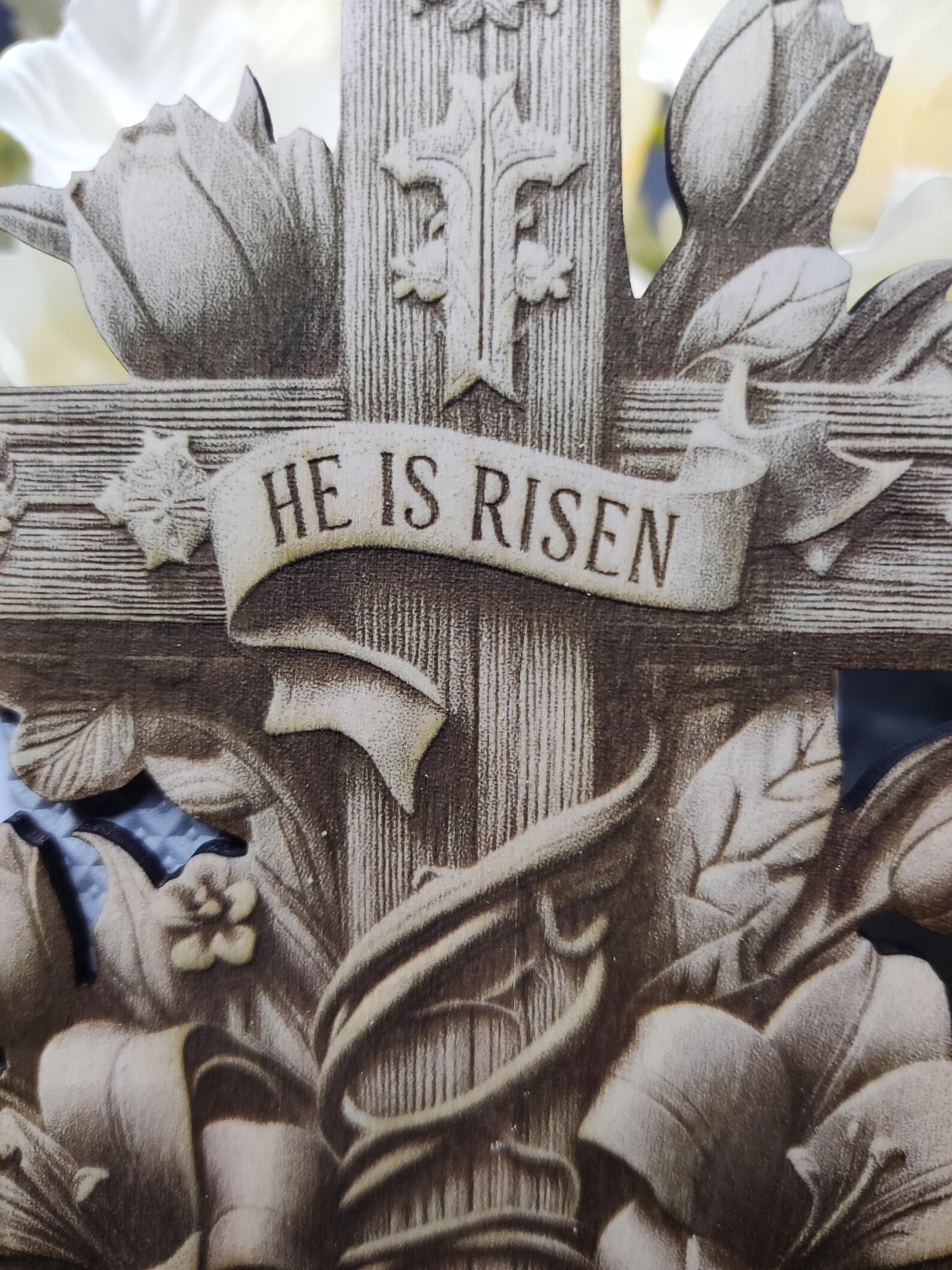 Easter Cross Laser Engraving File: 'he is Risen' Christian Decor ...