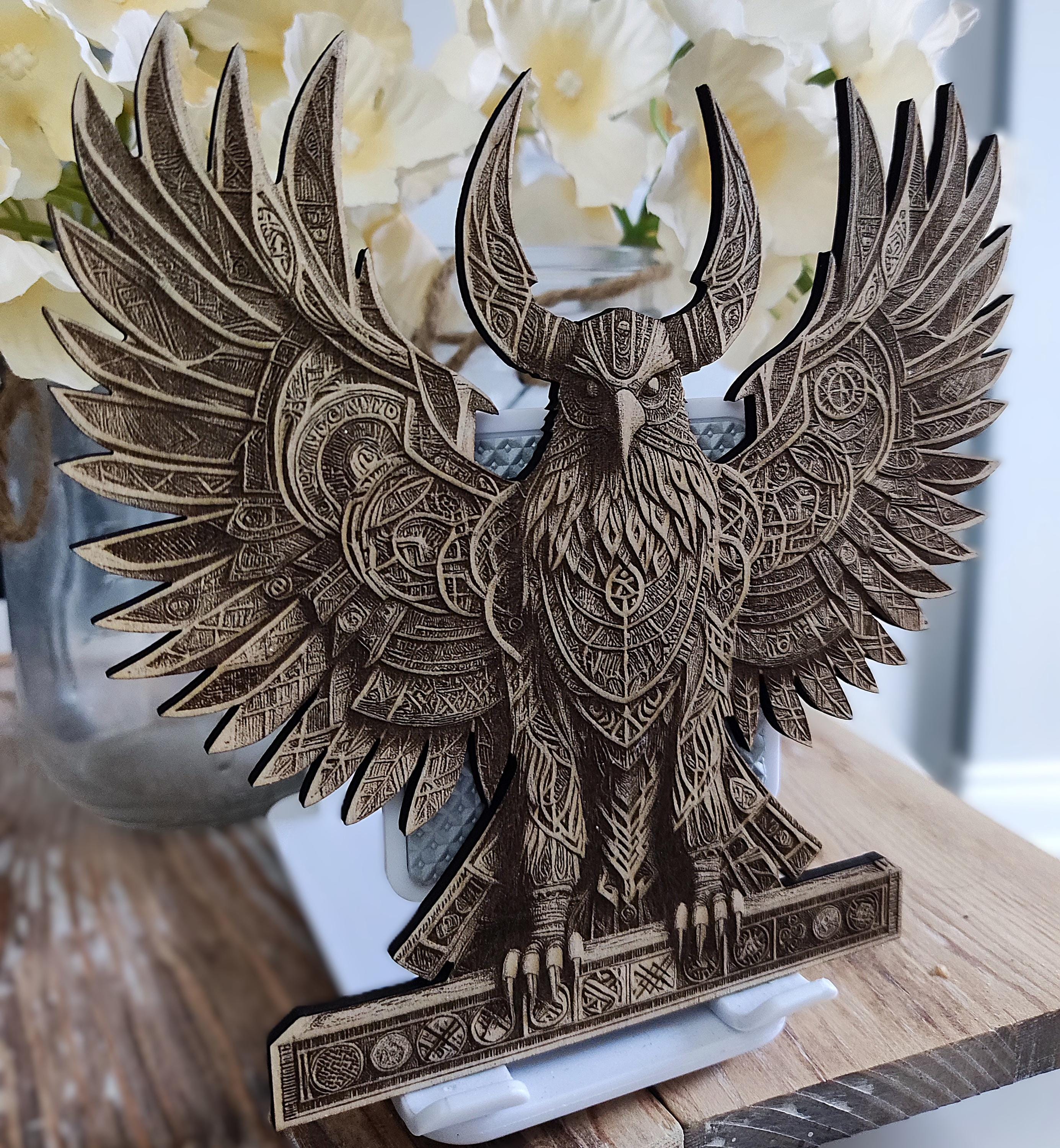 Viking Crow Laser Engraving File: Norse Mythology 3D Illusion (digital ...