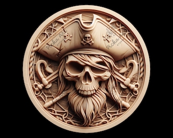 Pirate Skull Laser Engraving File: Cross Bones Design (digital Download ...
