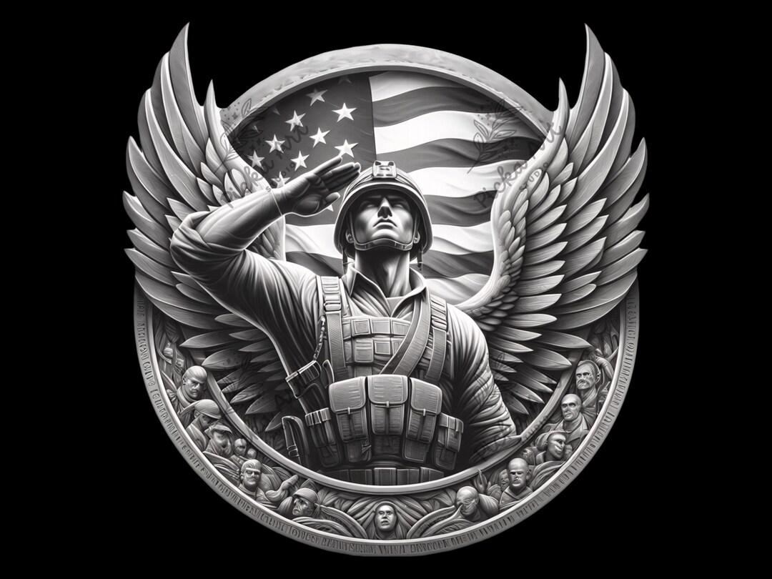 Fallen Soldier Tribute Laser Engraving File: 3D Illusion, Military ...