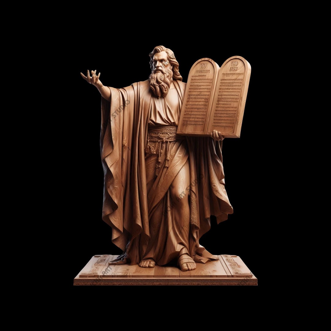Moses 3D Illusion Laser Engraving File Presenting Ten Commandments ...