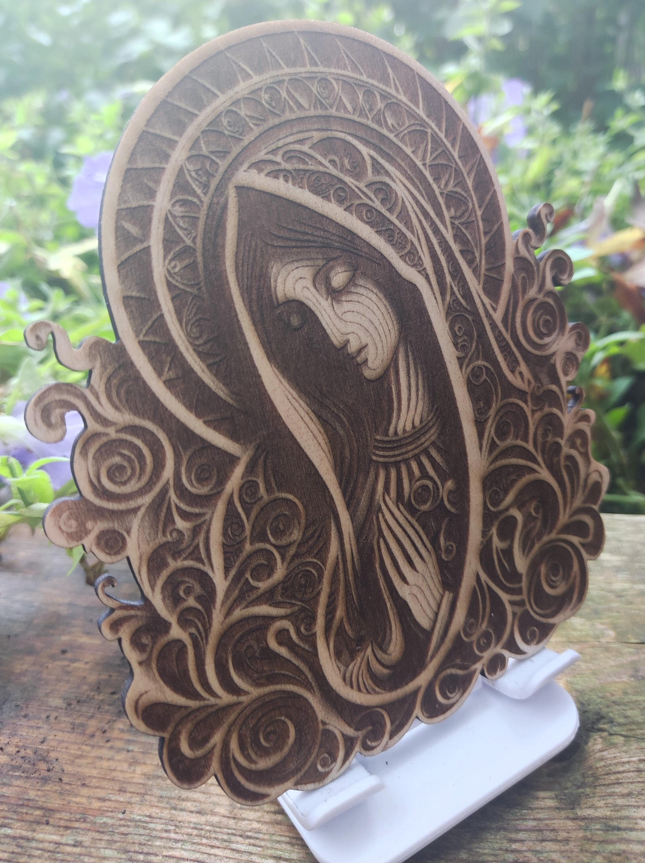Virgin Mary Laser Engraving File: 3D Illusion Christian Art (digital ...