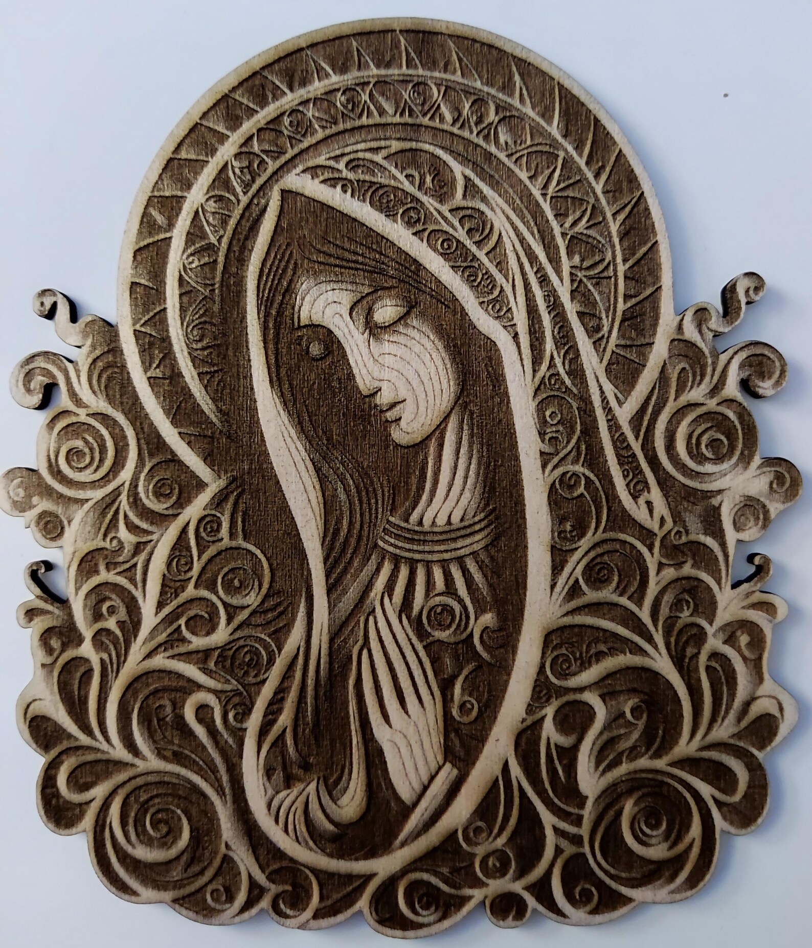 Virgin Mary Laser Engraving File: 3D Illusion Christian Art (digital ...