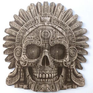 Aztec Skull 3D Illusion Laser Engraving File: Tribal Mask Art (digital ...