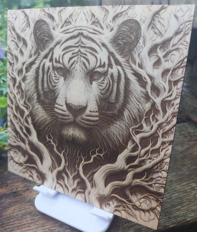 Tiger 3D Illusion Laser Engraving File: Wildlife Art (lightburn ...
