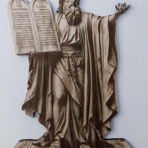 Moses 3D Illusion Laser Engraving File Presenting Ten Commandments ...