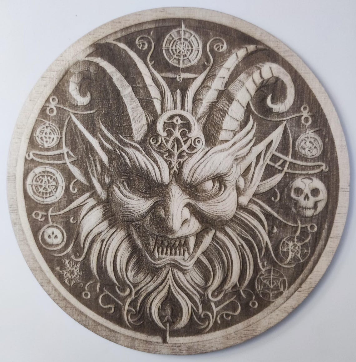 Symbolic Demon Laser Engraving Design/cut Files, 3D Illusion Demon Face ...