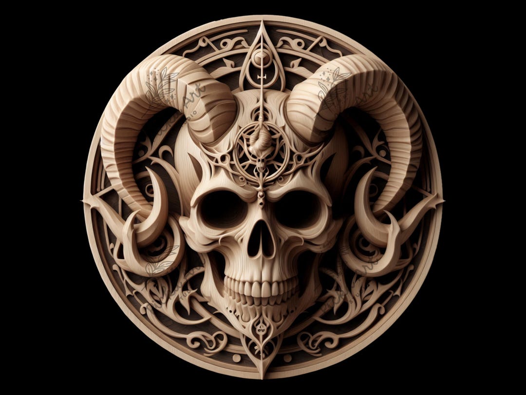 Demon Skull 3D Illusion Laser Engraving File – Gothic Digital Design ...