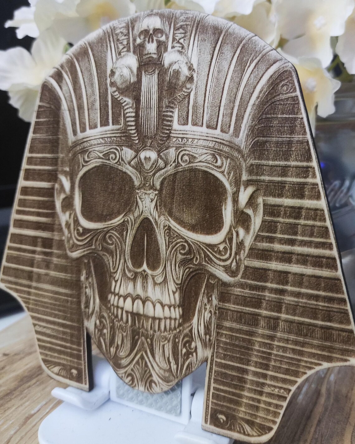 Egyptian Skull 3D Illusion Laser Engraving Design Pharaohs Curse ...