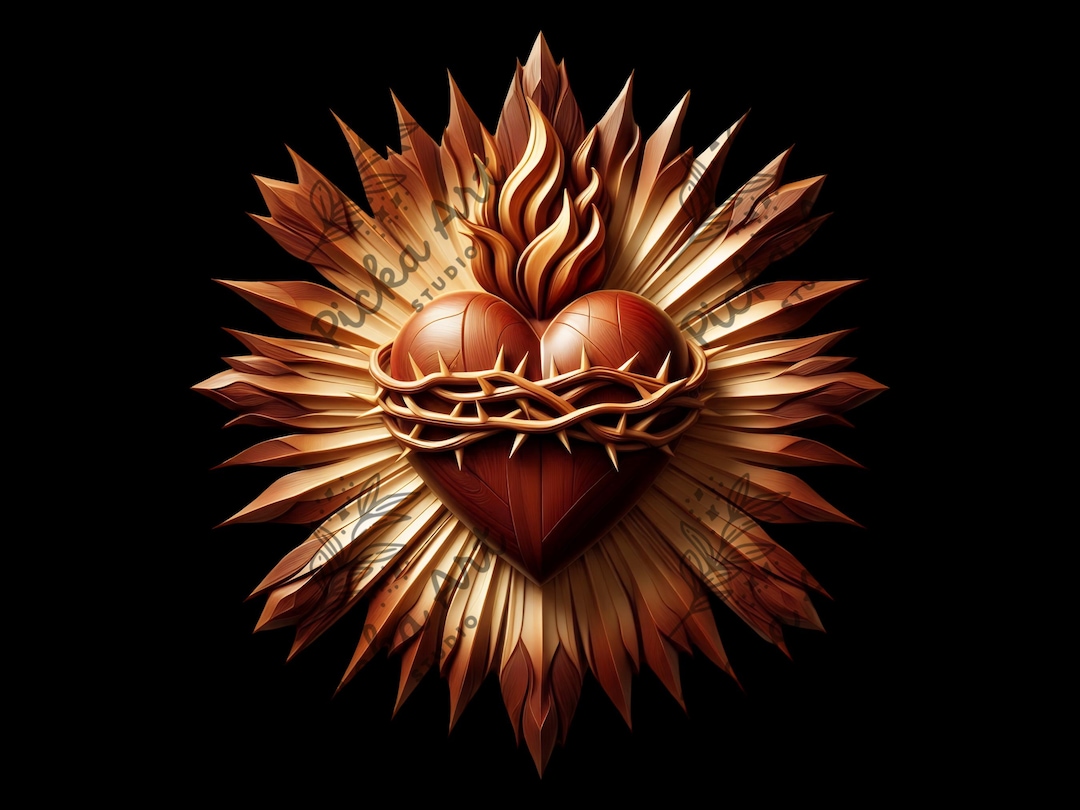 Sacred Heart of Jesus Laser Engraving File: 3D Illusion Artwork ...