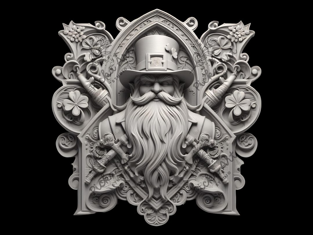 St. Patrick’s Day Engraving File | Classic Gothic Leprechaun Decor ...