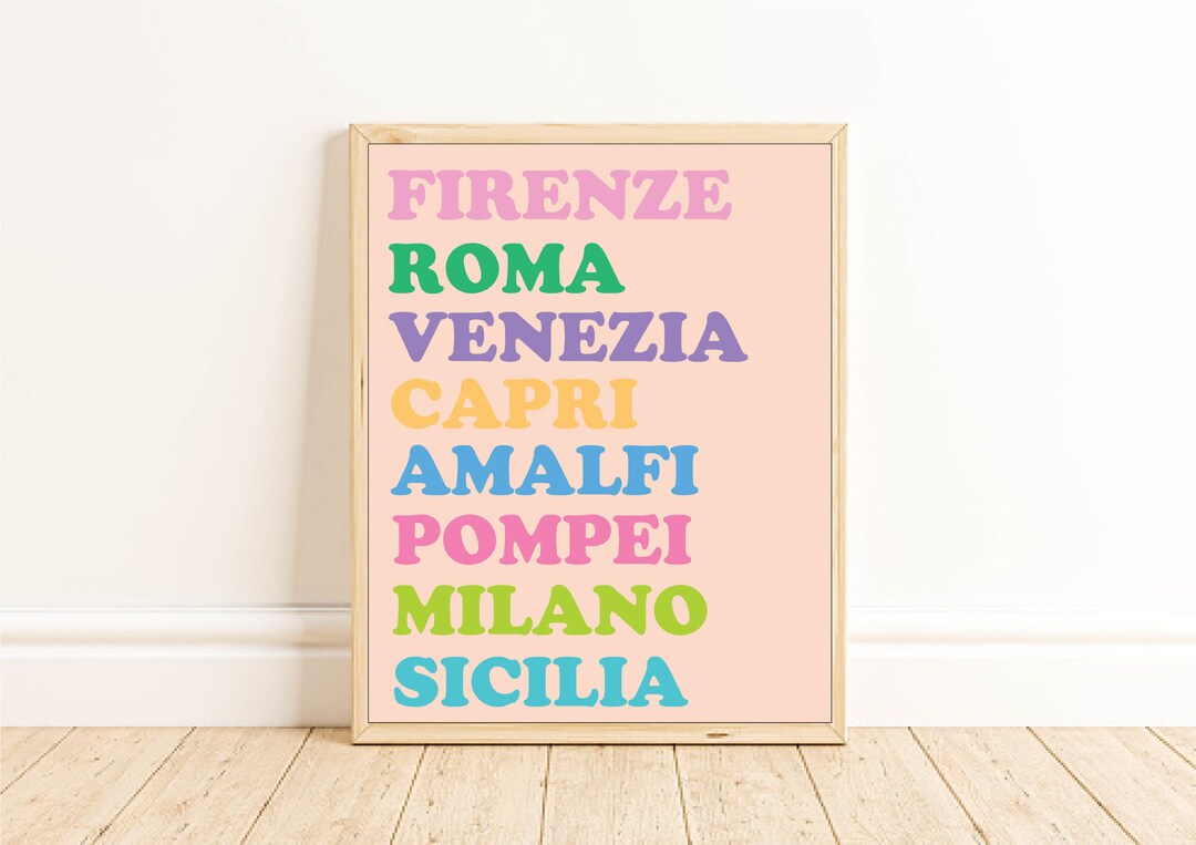 Preppy Italian Cities Travel Print 8x10 - Etsy
