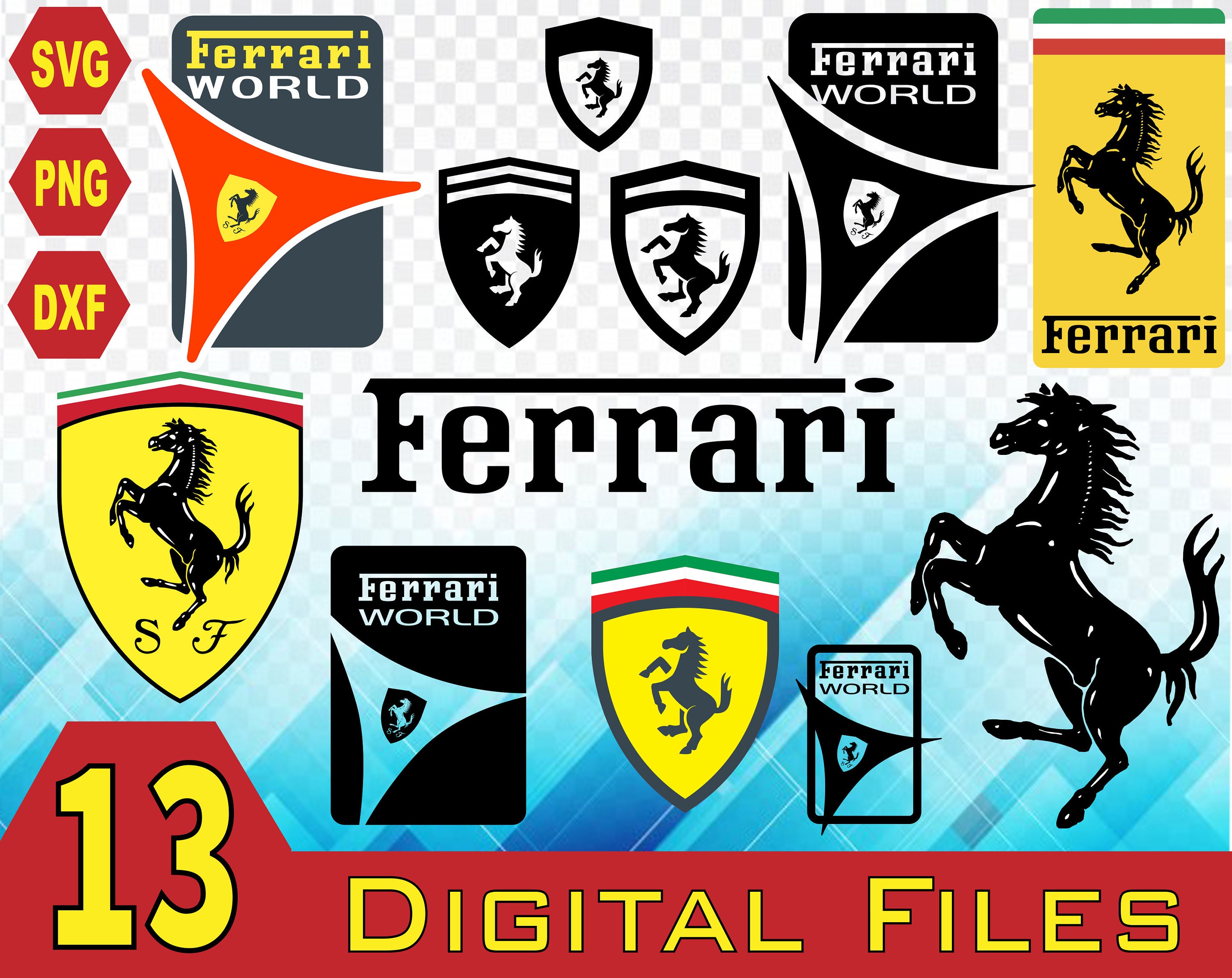 Ferrari SVG Bundle Ferrari Png Dxf Ferrari Schneiden | Etsy