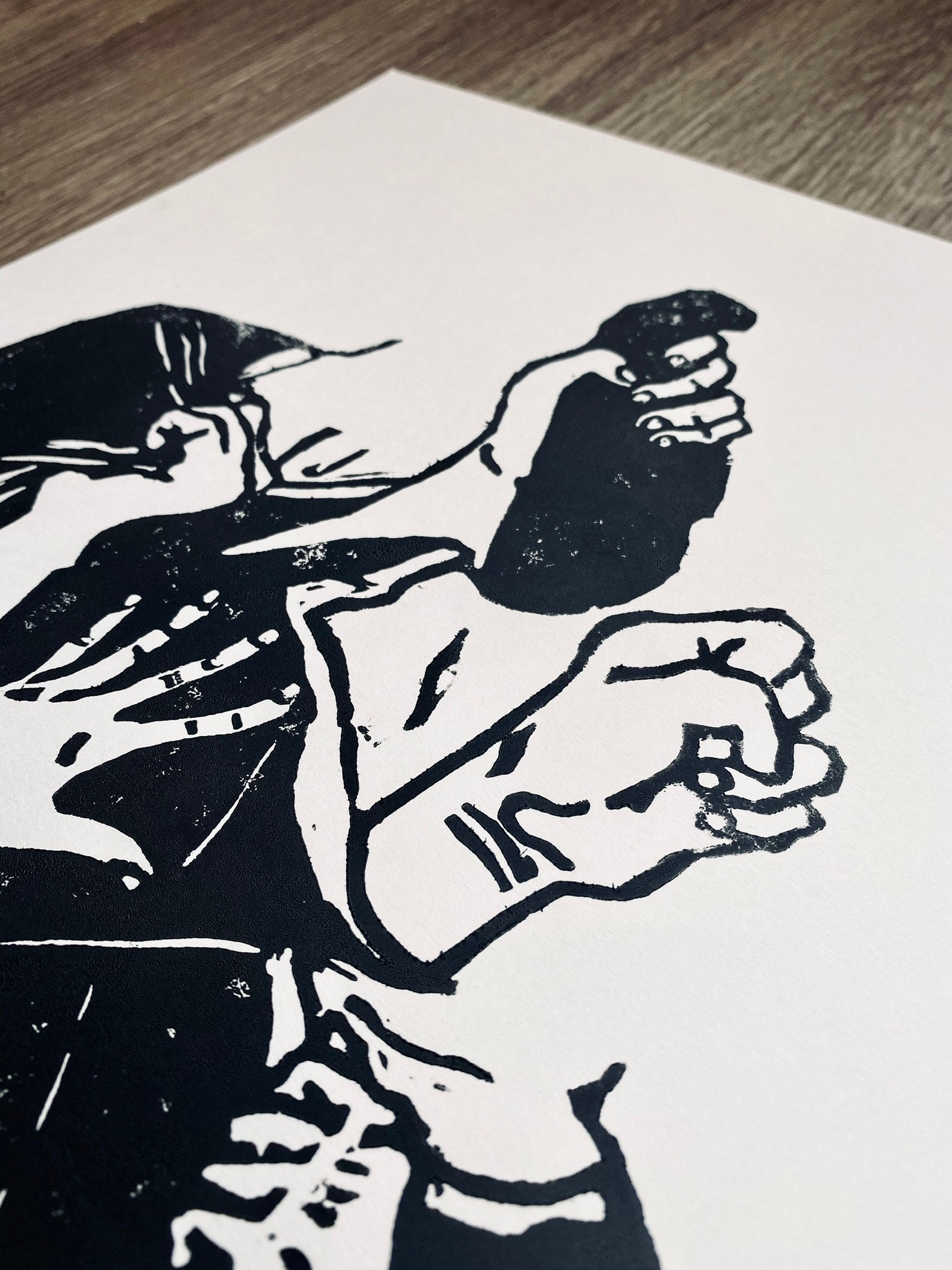 Hand Study Linocut Print | Hands Block Print | Printmaking | Home Decor ...