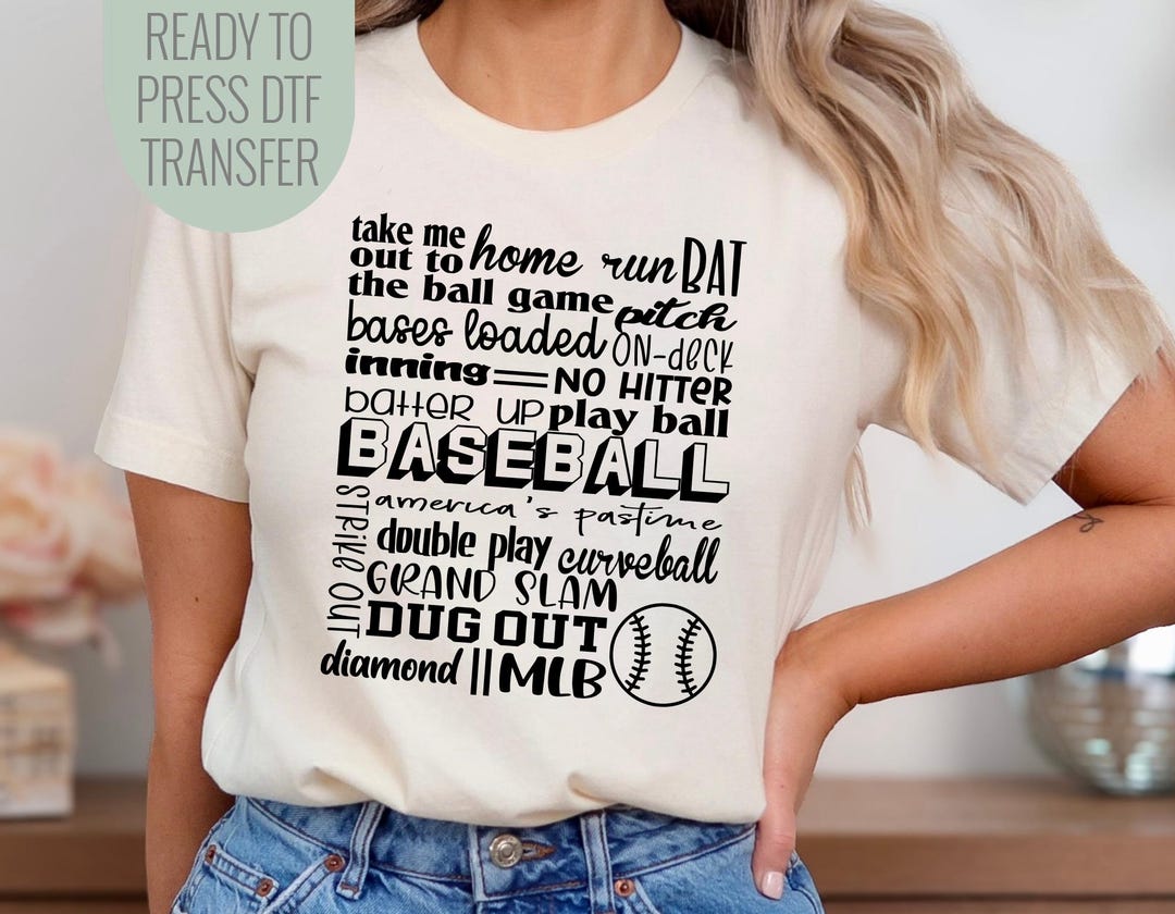 Baseball Sayings Subway Art DTF Print, Baseball Direct to Film Transfer ...