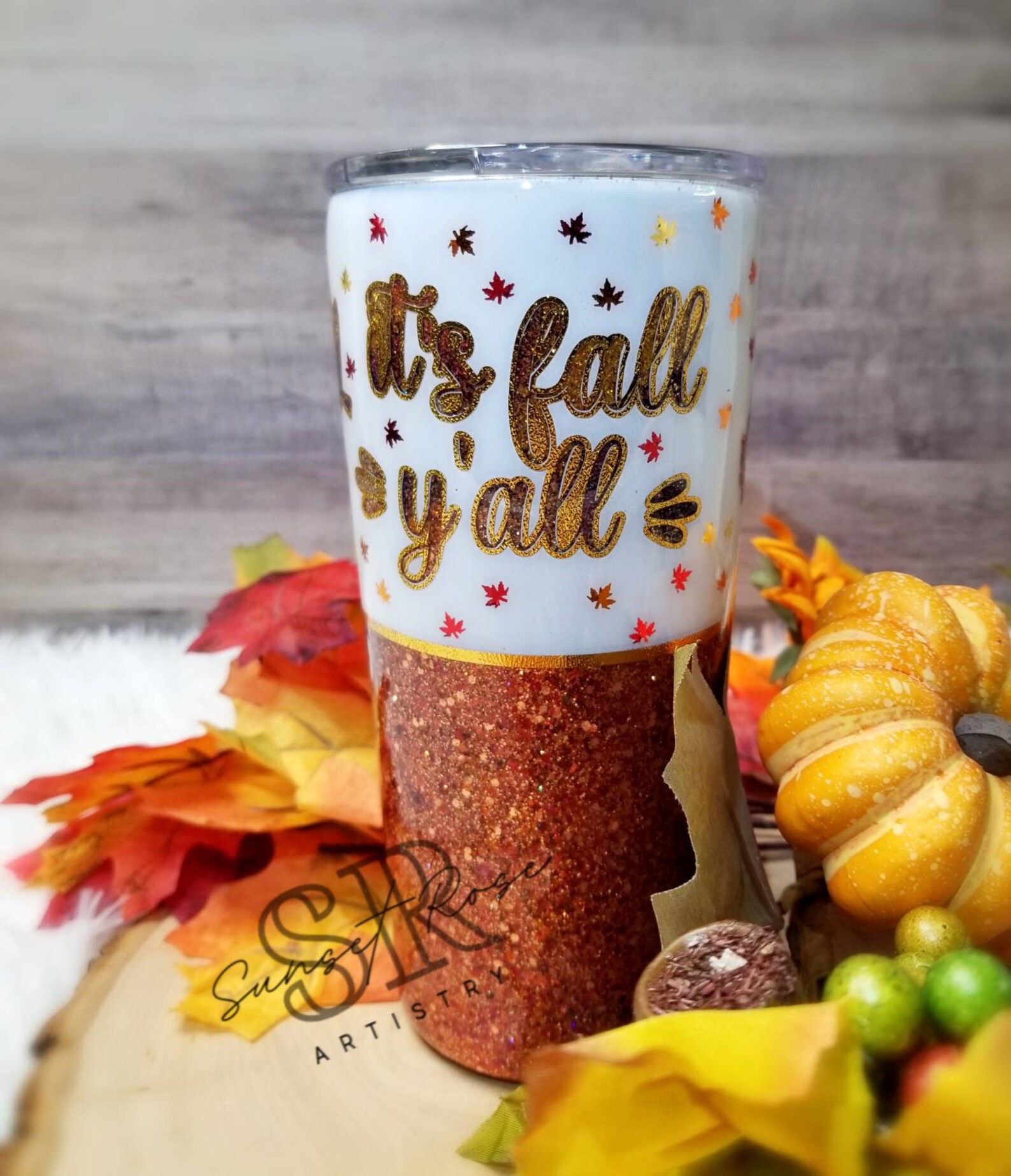 It's Fall Y'all Glitter Tumbler | Fall Autumn Theme Cup | 20oz Tumbler ...