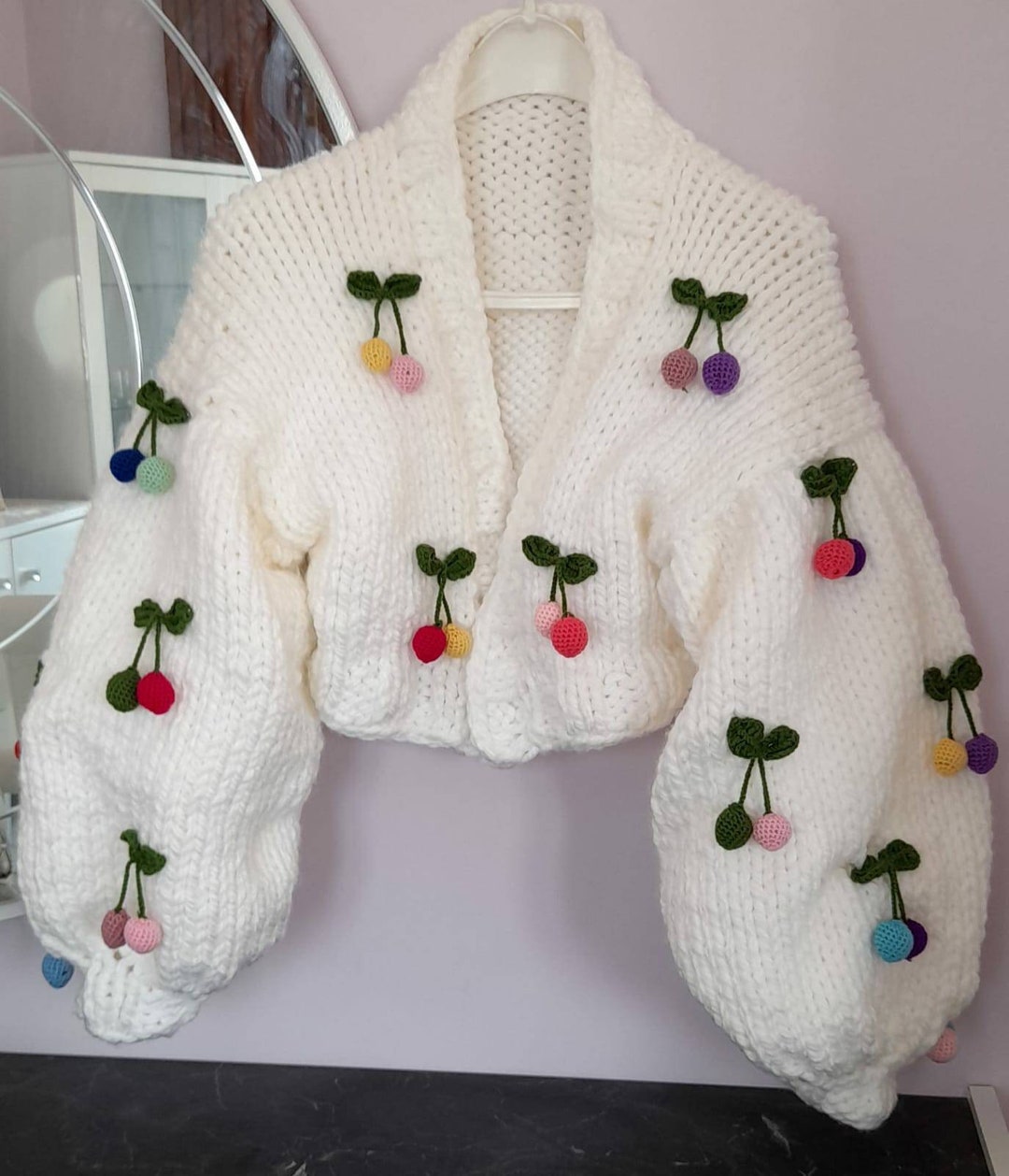 Cherry Chunky Cardigan, Oversized Chunky Cardigan, Cloudy Cardigan ...