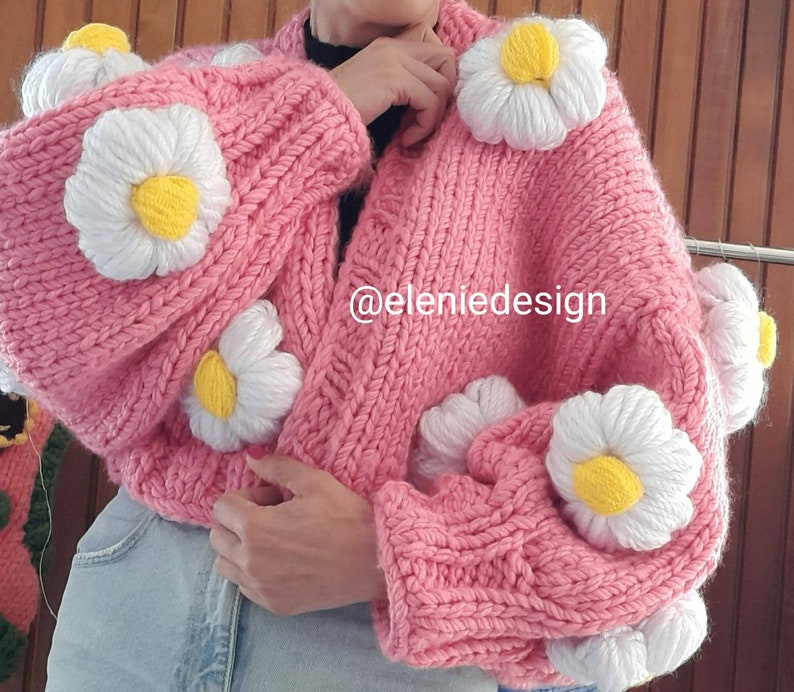 Handmade Daisy Cardigan for Women Cardigan for Woman Cropped - Etsy