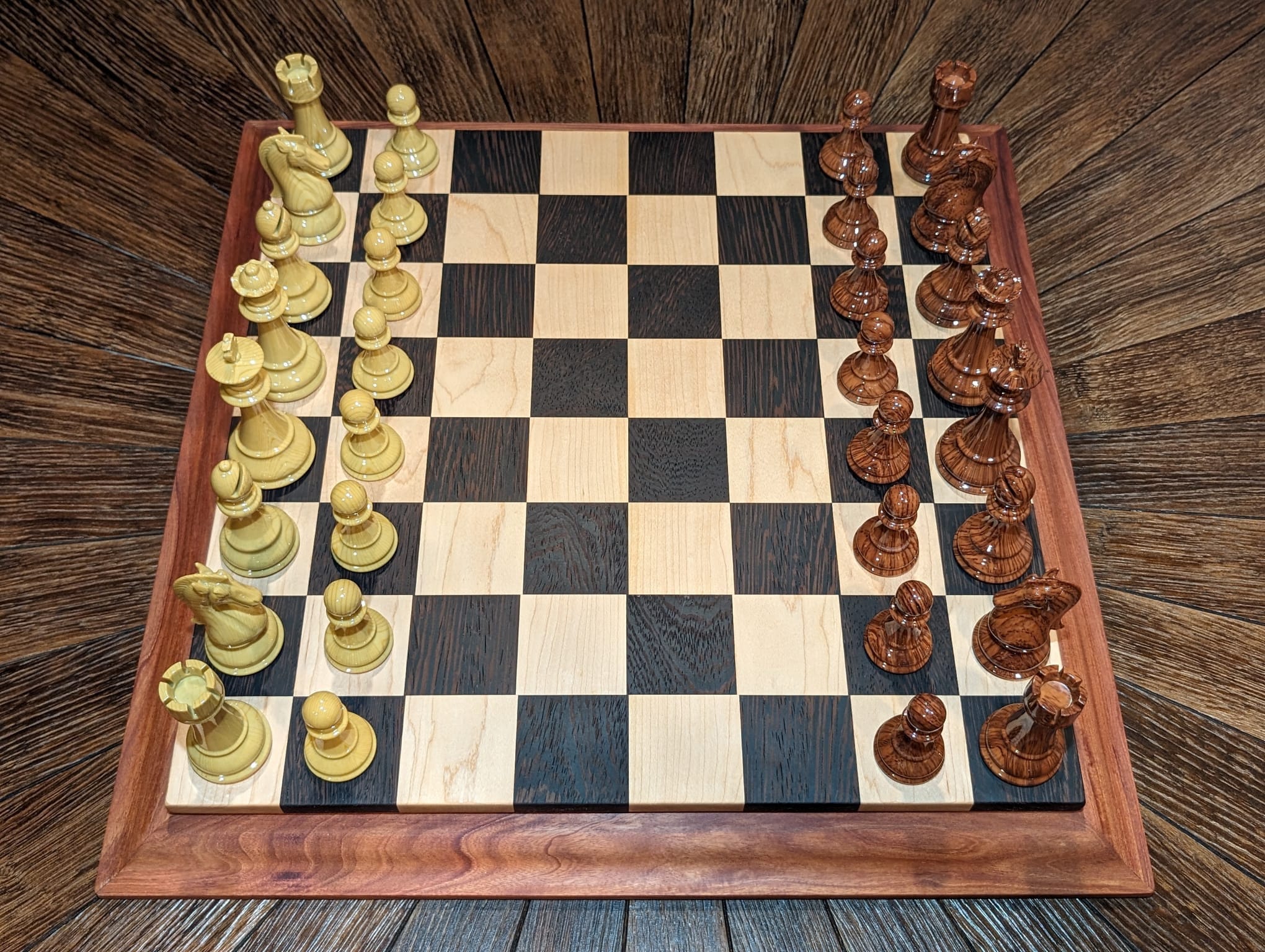 Maple & Wenge Chessboard: Cabreuva Border, 2.25" Grid - Etsy