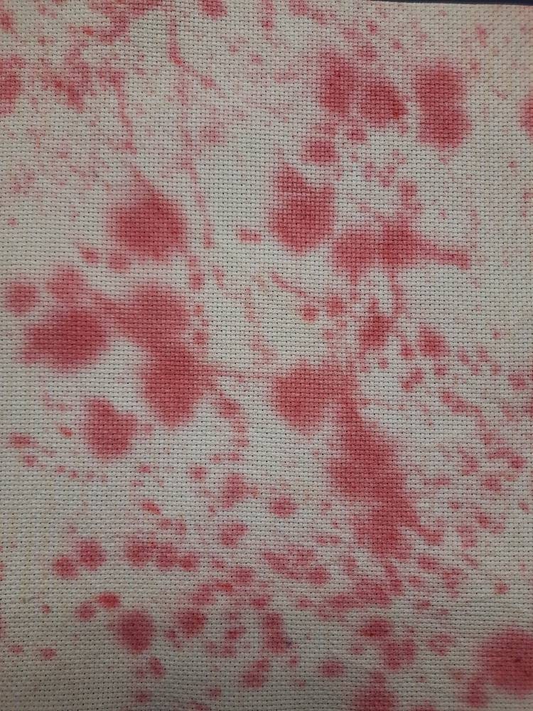 Crime Scene Hand Dyed Cross Stitch Fabric Blood Splatter - Etsy